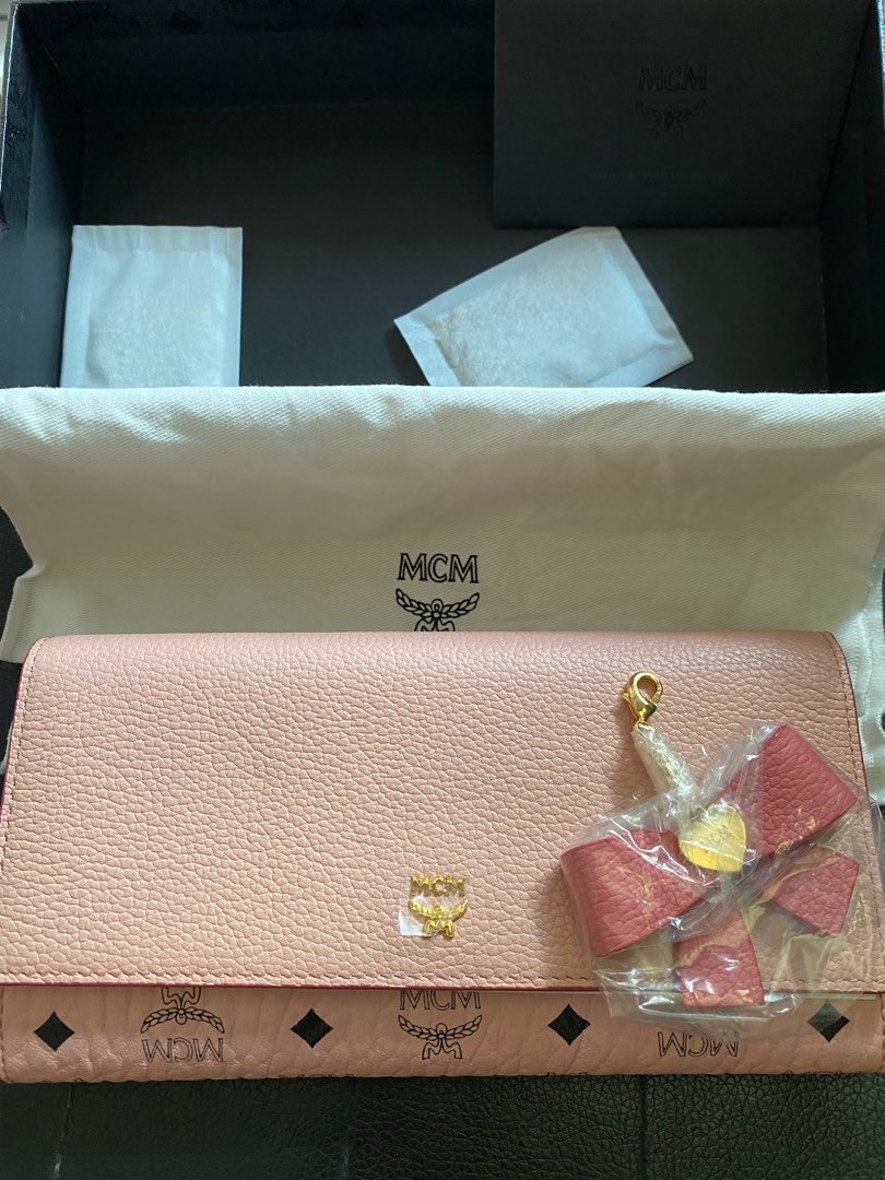 Authentic Genuine Brand New MCM Pink Ribbon Wallet, Luxury, Bags ...