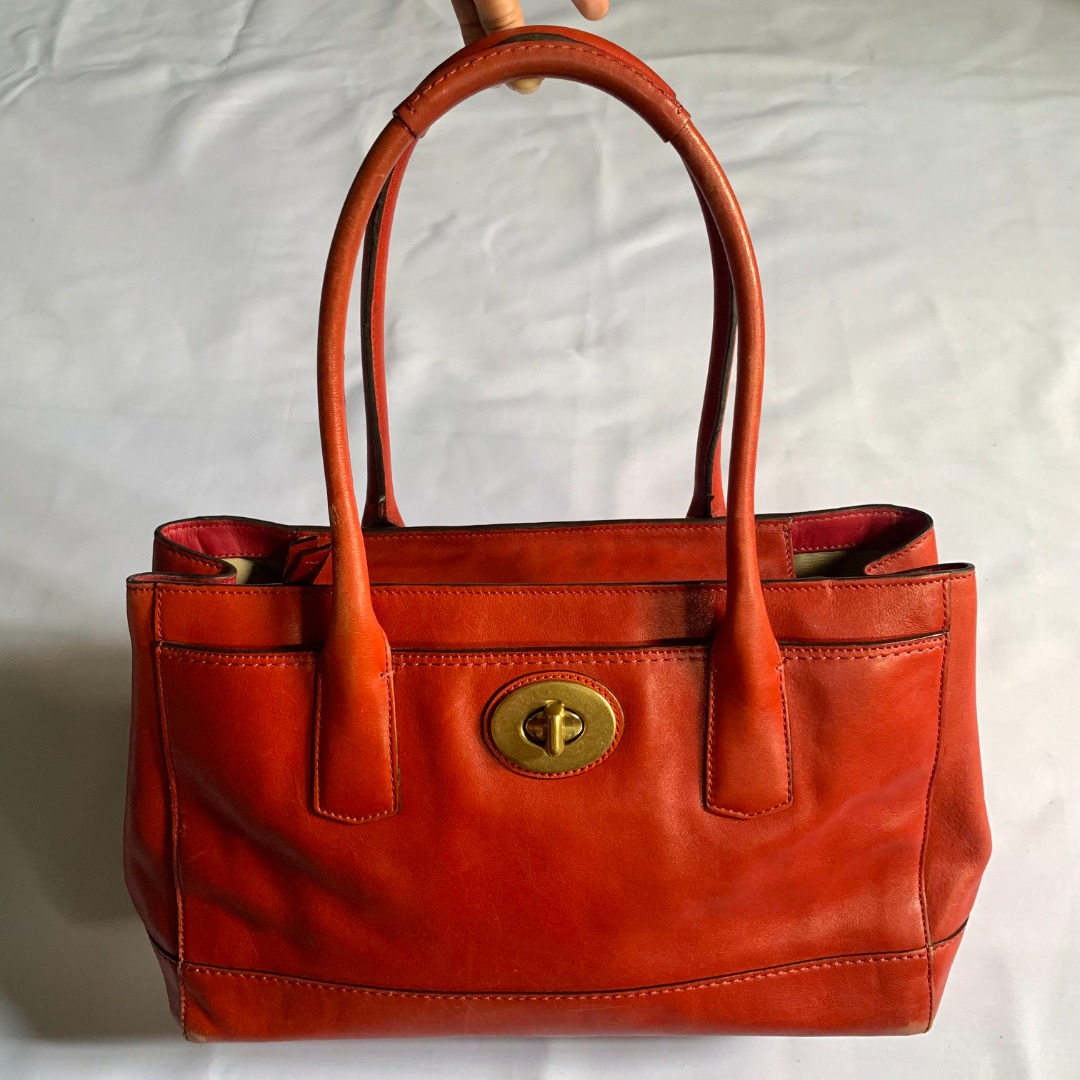 coach madeline coral orange shoulder bag, Luxury, Bags & Wallets on ...