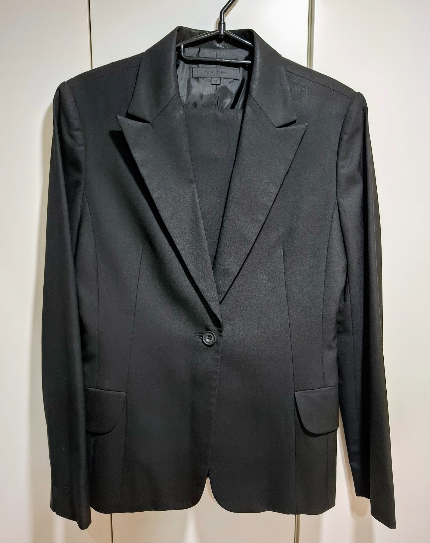 Cour Carre Black Blazer Jacket and Pant Suit Set, Women's Fashion ...