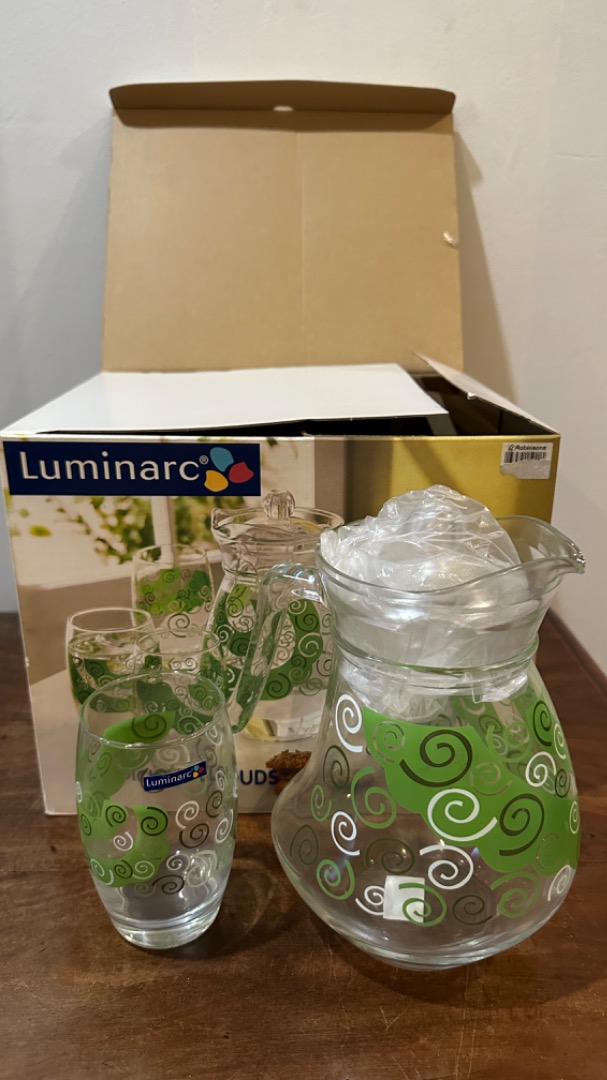 Cute 7pc Pitcher and Drinking Glass Set, Furniture & Home Living ...