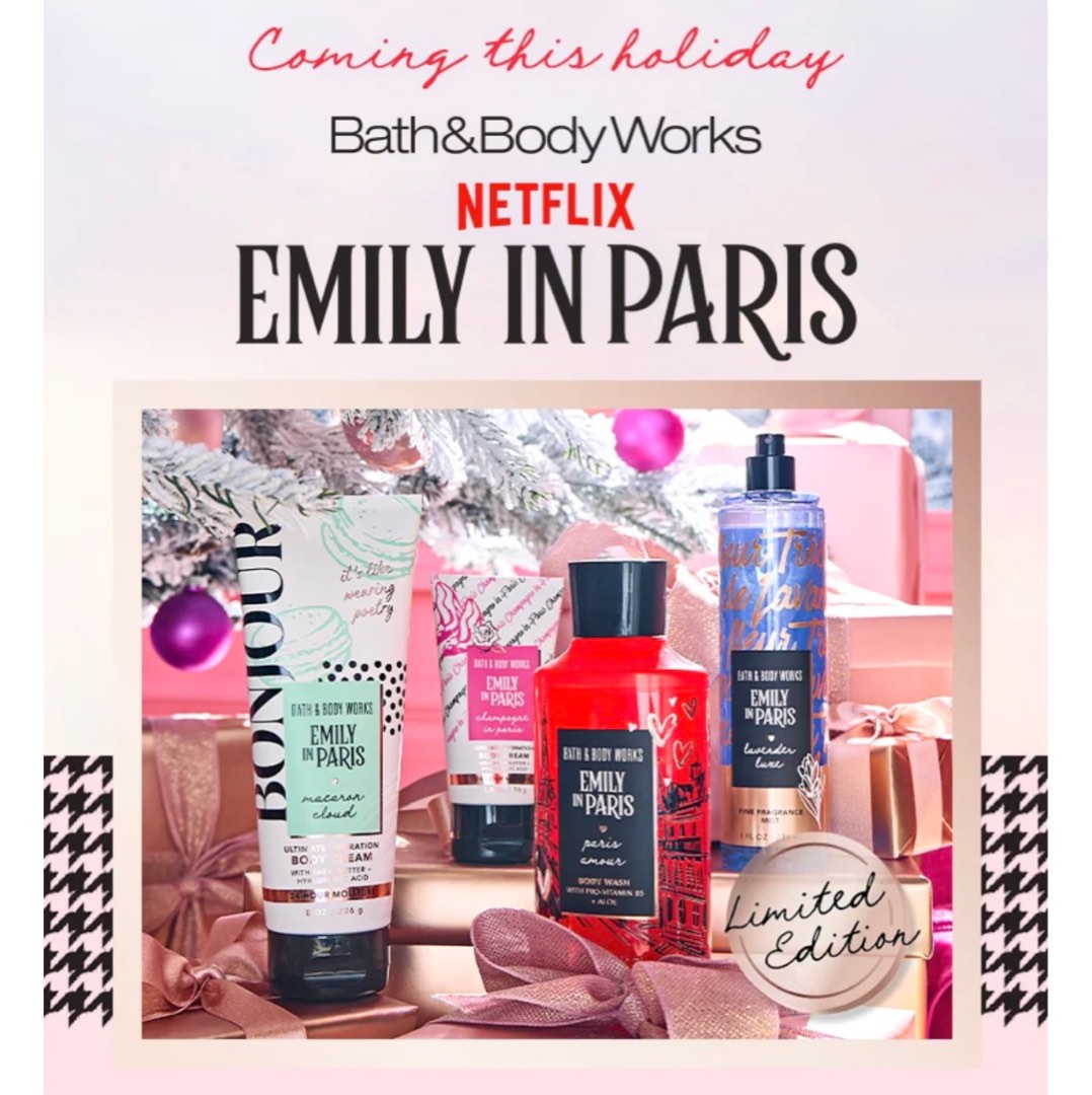 Emily in Paris Collaboration with Bath and Body Works, Announcements on ...