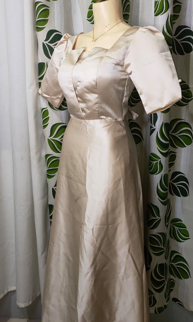 (FOR RENT) Champagne Classic Modern Filipiniana Gown Dress | Oath ...