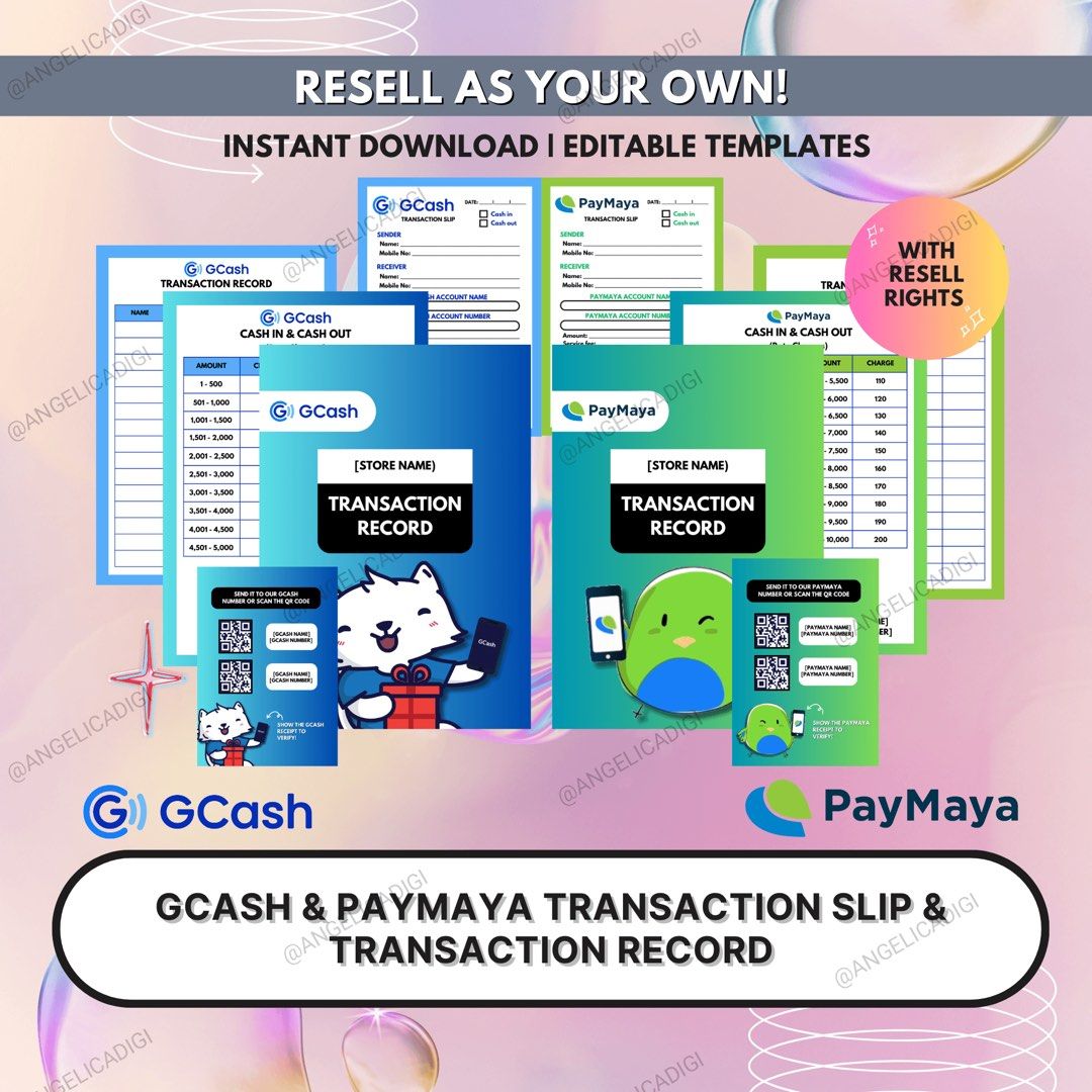 Gcash and Paymaya slip Transaction record, Hobbies & Toys, Stationary ...