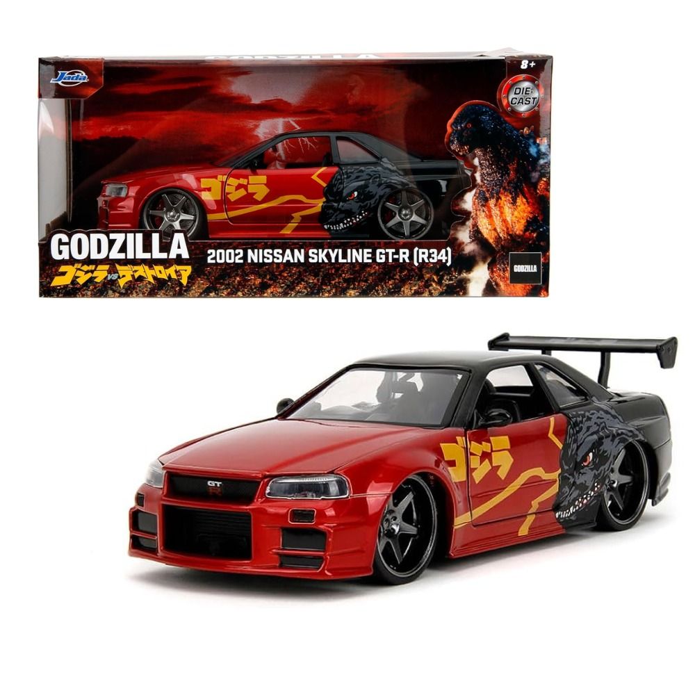 Jada 1/24 Nissan Skyline GT-R R34 2002 Godzilla VS Destoroyah Die-cast ...