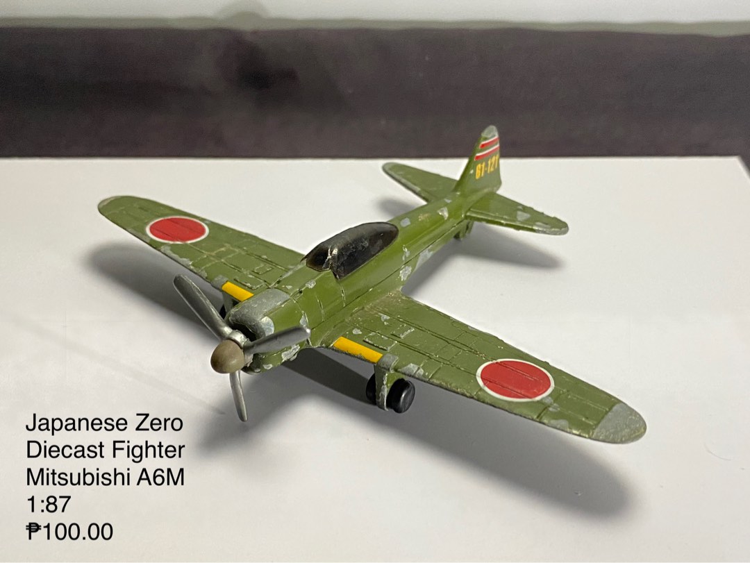 Japanese Zero Diecast Fighter Military Aircraft WWII Mitsubishi A6M 1/ ...