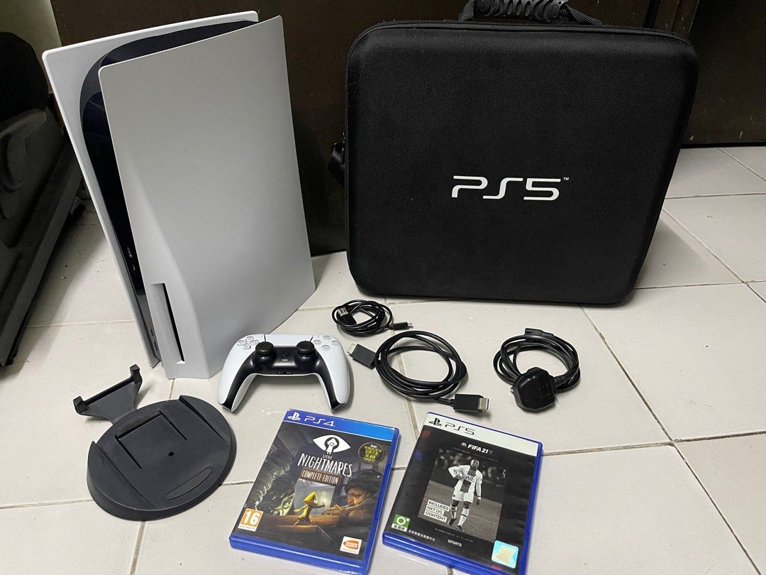 Ps5 disc + stand + 2 cd games + bag, Video Gaming, Video Games ...