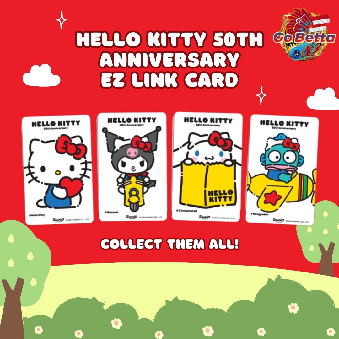 Sanrio Hello Kitty 50th Anniversary SimplyGo EZ-Link Card MRT Bus Ez ...