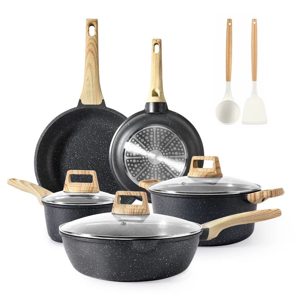 Set periuk Gipp 10-Piece Nonstick Coated Cookware Set Kitchen Frying ...