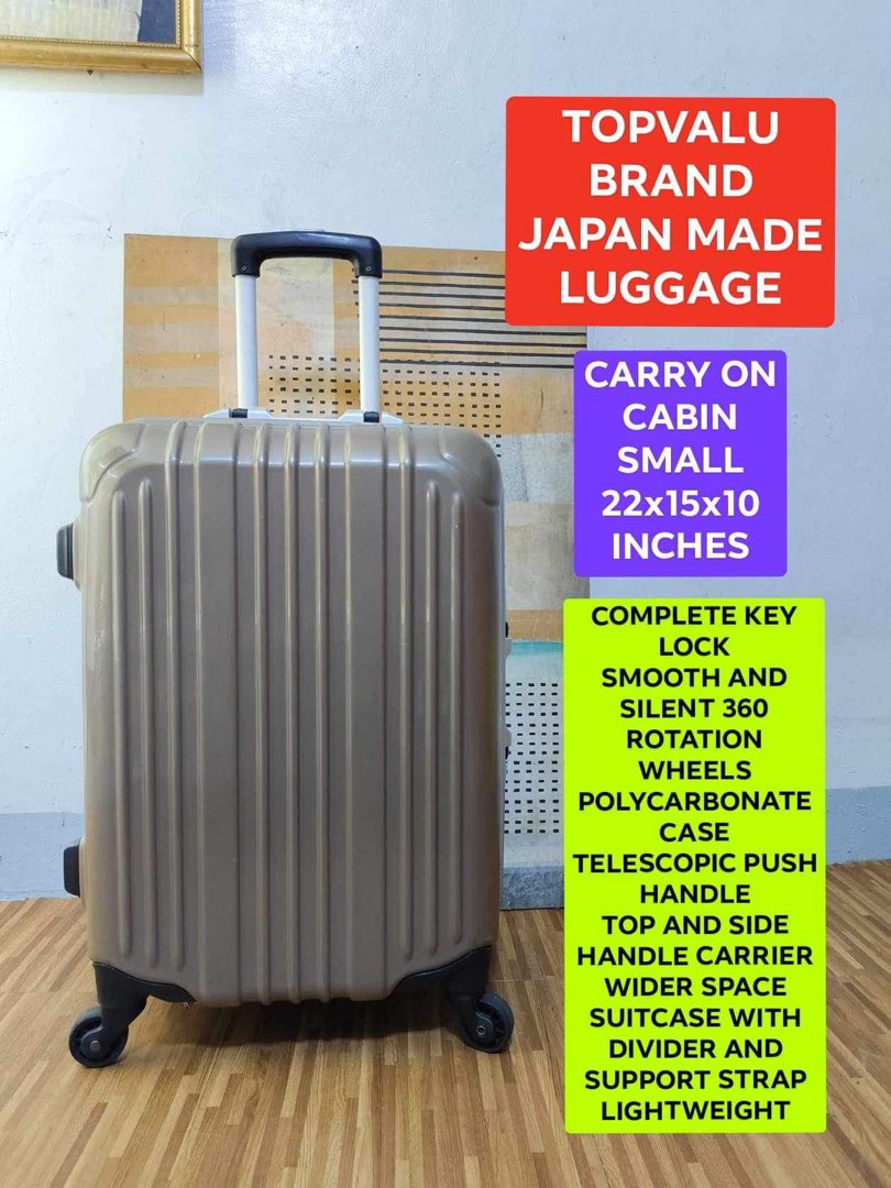 TOPVALU BRAND IMPORTED FROM JAPAN CARRY ON,CABIN,SMALL LUGGAGE, Hobbies & Toys, Travel, Luggage ...
