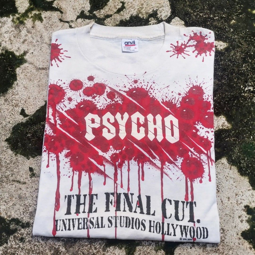 Vintage 90s PSYCHO The Final Cut X Univerdal Studios Hollywood., Men's Fashion, Tops & Sets ...
