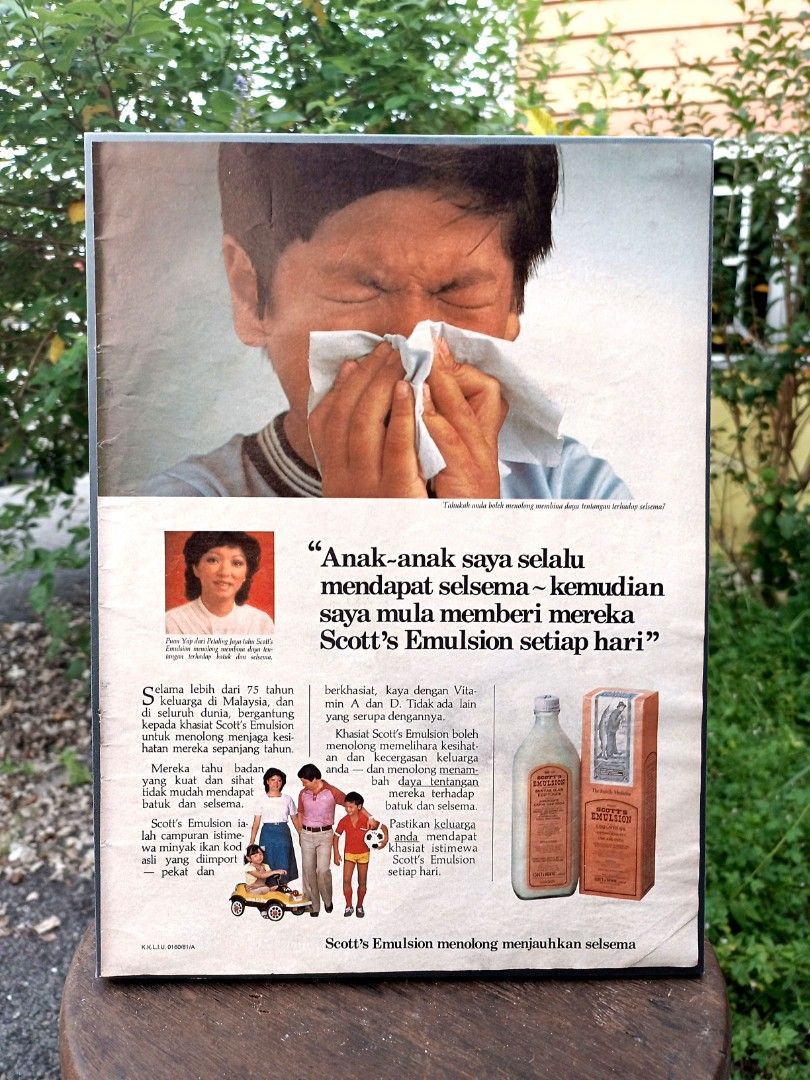 Vintage Frame Poster Scott Emulsion, Hobbies & Toys, Collectibles & Memorabilia, Vintage ...