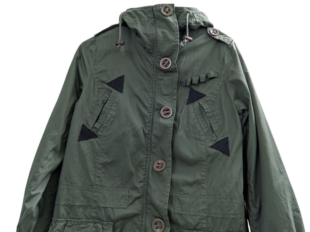 Women's Japan Parka Jacket in green military style, Women's Fashion ...