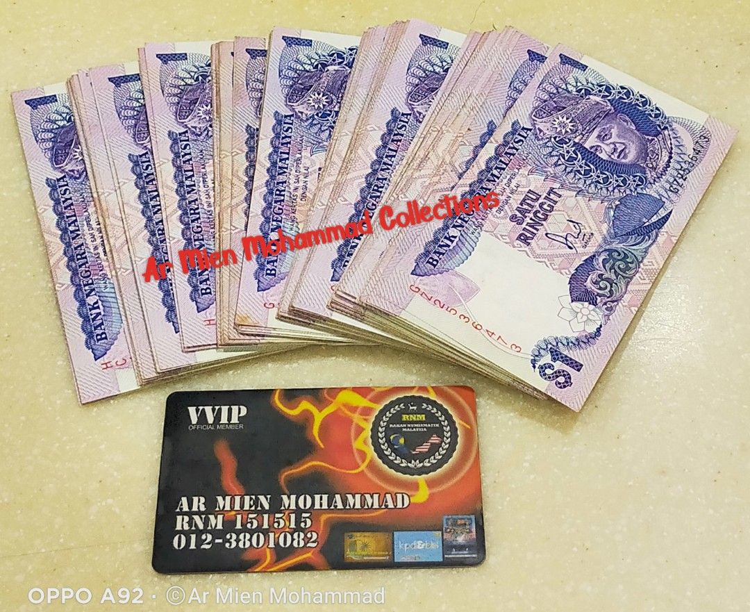 100pcs Note 1 Ringgit siri 6 sign Jaafar, Hobbies & Toys, Collectibles ...