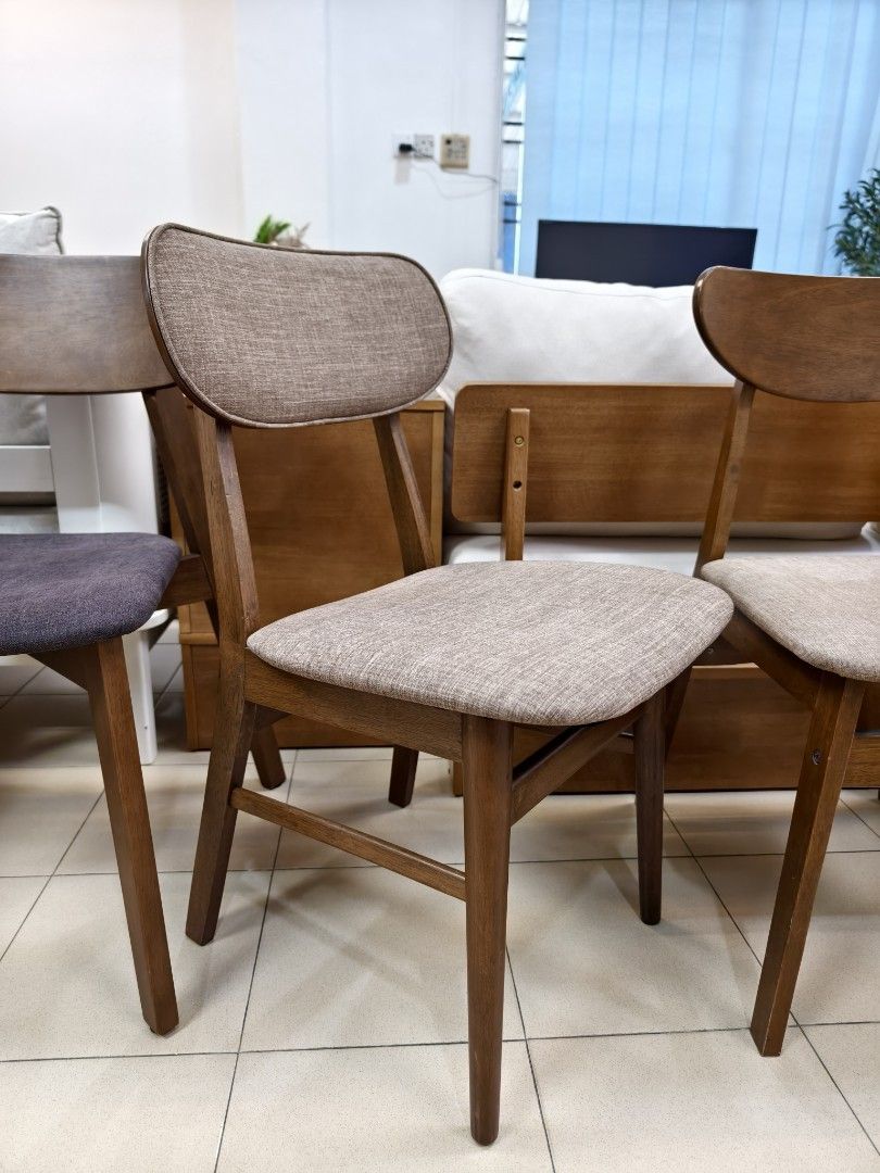 (All 6 units) Solid Rubberwood Dining Chairs, Study Chair, Kerusi Kayu ...
