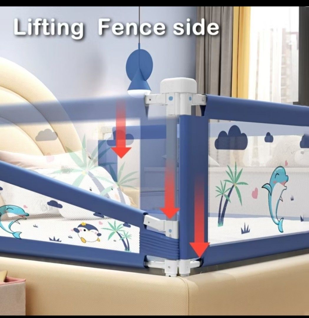 Baby bed guard rail (2 sides- L shape), Babies & Kids, Baby Nursery ...
