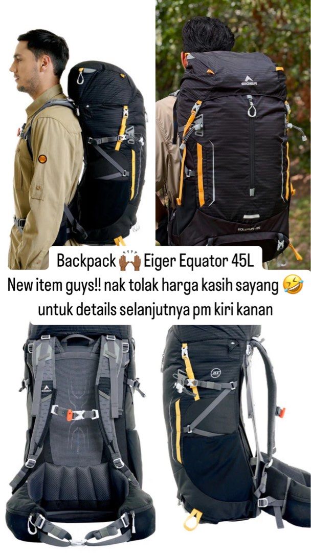 BackPack Eiger equator 45L, Men's Fashion, Bags, Backpacks on Carousell