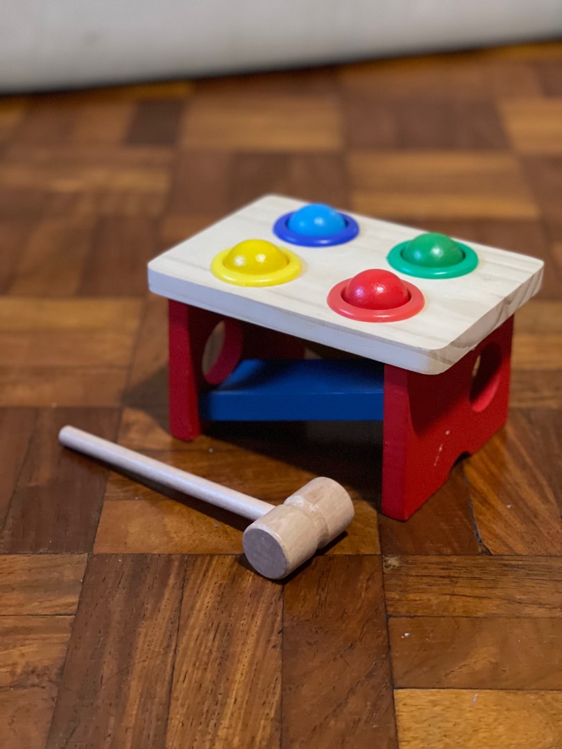 Educrate Ball Pounding Toy with Ball Ramp Wooden Toy, Hobbies & Toys ...