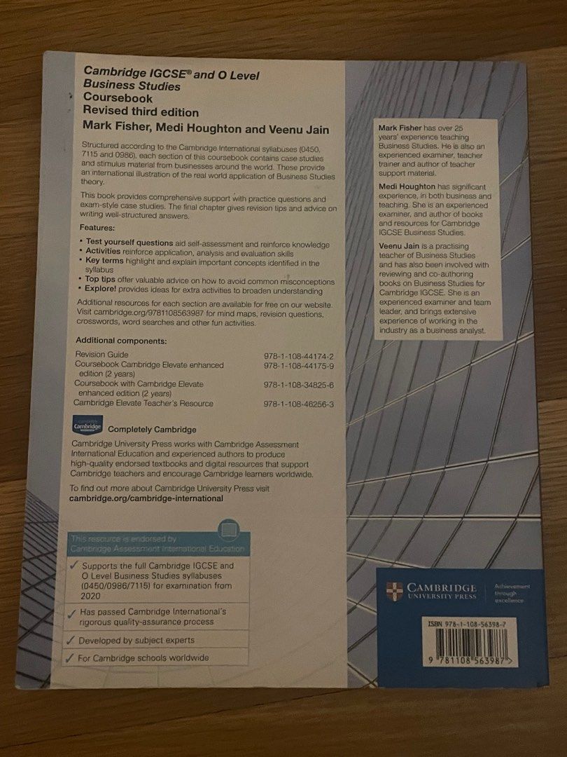 Cambridge IGCSE and O levels business coursebook (revised third edition ...