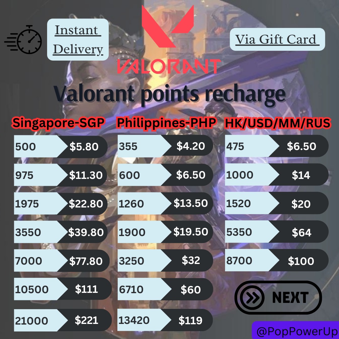 [🇸🇬CHEAPEST] INSTANT SINGAPORE VALORANT TOPUP | VALORANT POINTS ...