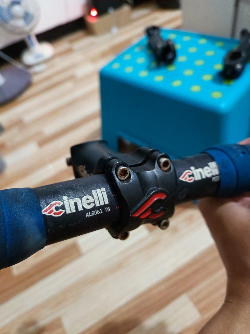 Cinelli pista cockpit OS, stem and dropbar w/ tange stem cap, Sports ...