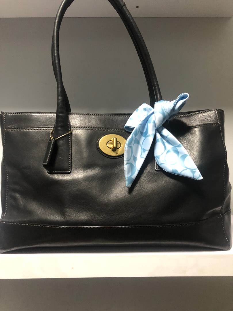 Coach Madeline Black Leather Tote Satchel Handbag, Luxury, Bags ...