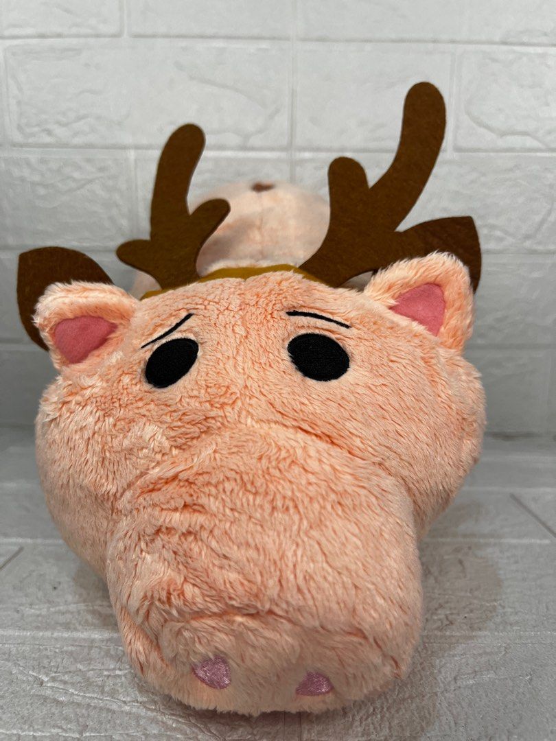 Disney Pixar Toy Story Ham The Pink Pig in Reindeer Headband Plush ...