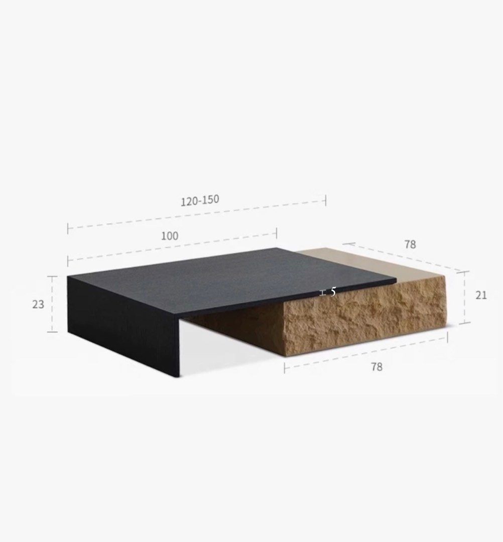 DUSTIN Modern Travertine Coffee Table, Furniture & Home Living ...