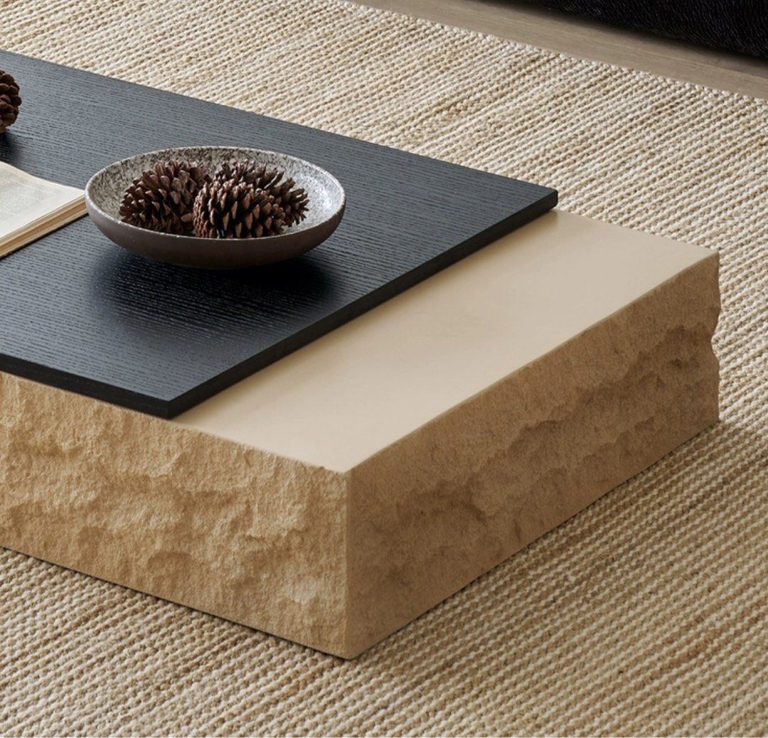 DUSTIN Modern Travertine Coffee Table, Furniture & Home Living ...