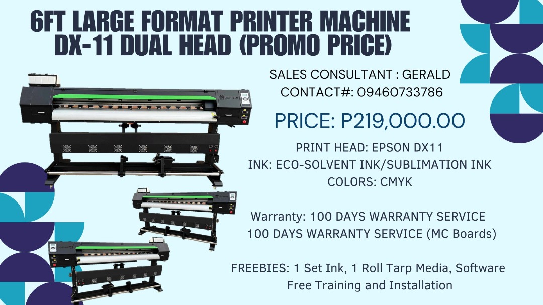 EPSON DUAL HEAD PROMO PRICE!! 6FT SUBLIMATION PRINTER MACHINE/TARPAULIN ...