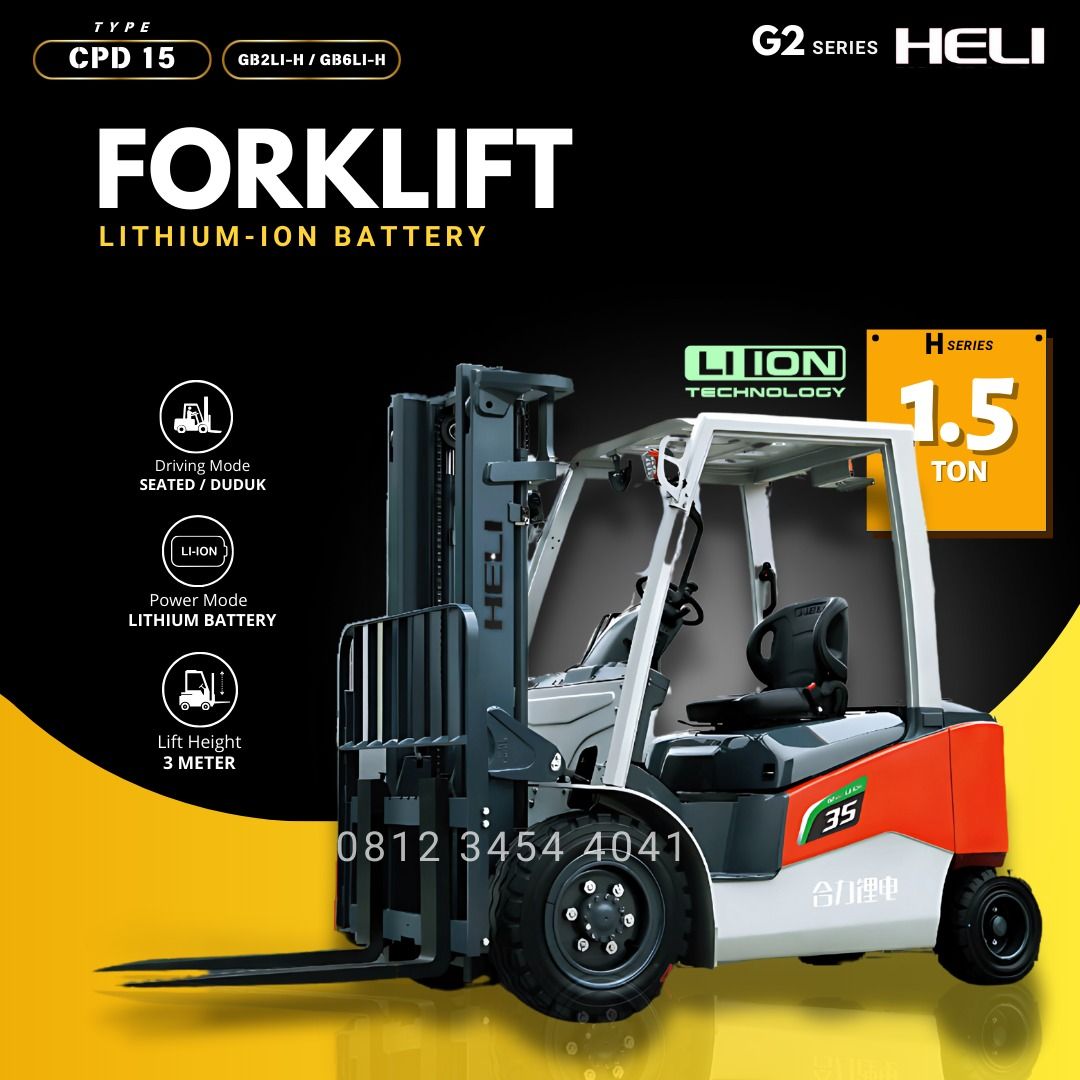 Forklift Heli Elektrik Baterai 1.5 Ton Lithium 3 Meter, Motor di Carousell