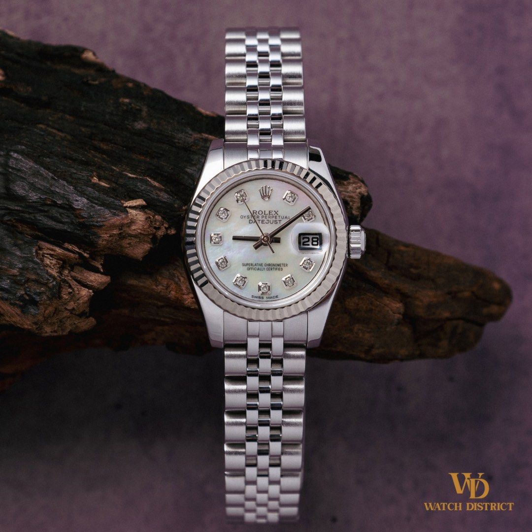 Fully Serviced 26mm Rolex Lady Datejust 179174 Custom 10-Pt Diamond MOP ...