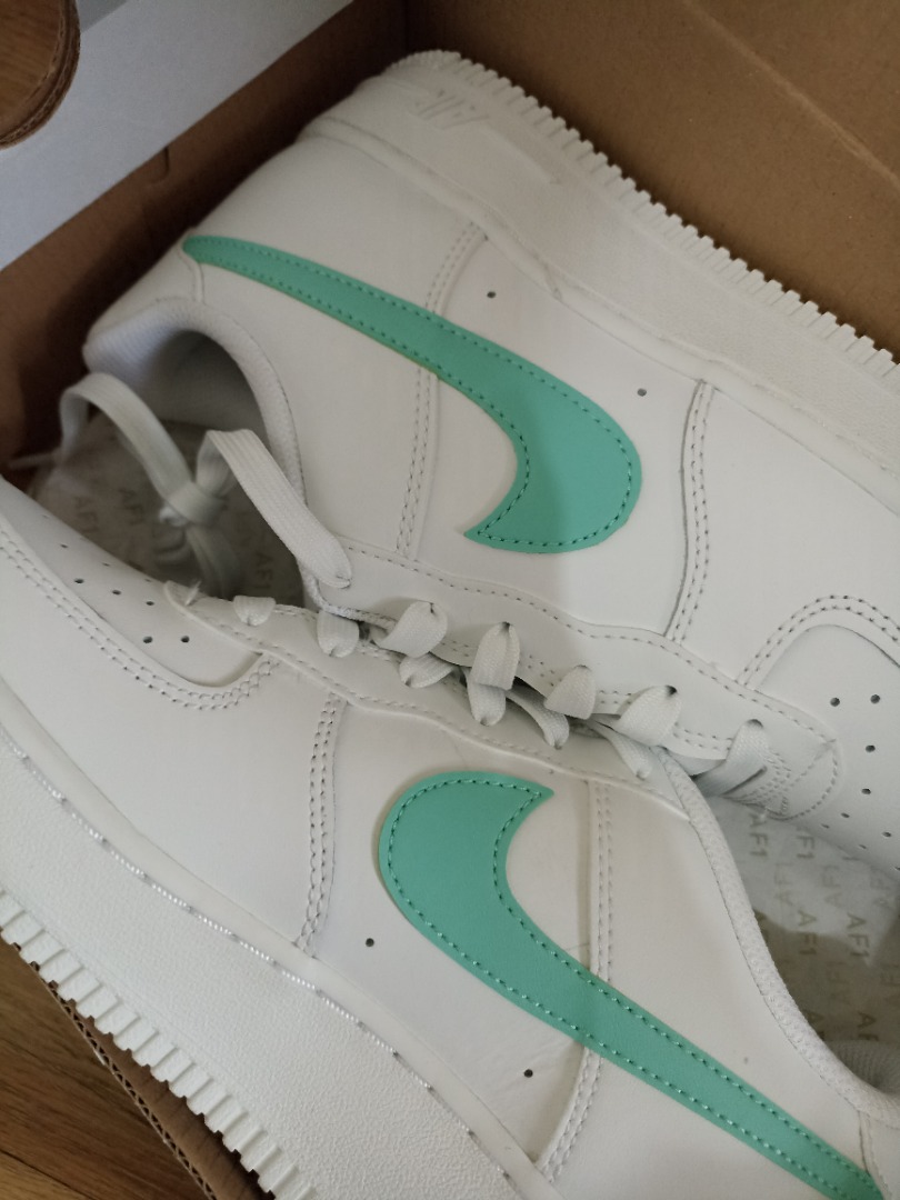 GS / Women's Nike Air Force 1 Low (Summit White/Emerald Rise) Size 6.5Y ...