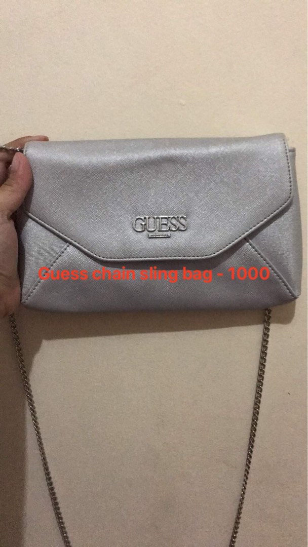 Guess chain sling, Women's Fashion, Bags & Wallets, Clutches on Carousell