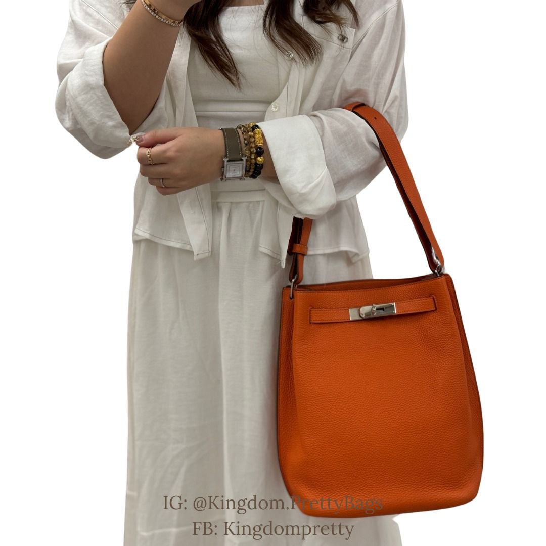 Hermes So Kelly Hobo Bucket Shoulder Bag in Orange Pre-order, Luxury ...