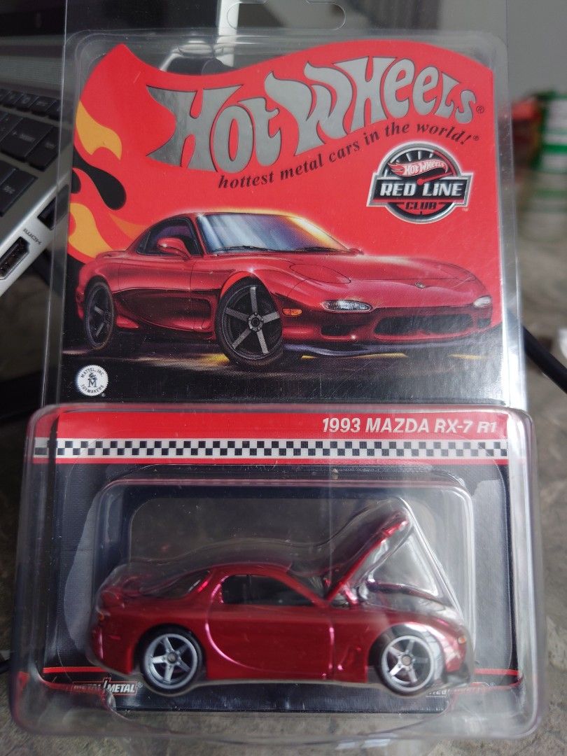 Hot Wheels RLC 1993 Mazda RX-7 R1 red chrome Efini RX7 Redline Club JDM ...