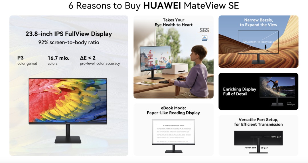HUAWEI MateView SE 23.8 MONITOR, Computers & Tech, Parts & Accessories, Monitor Screens on Carousell