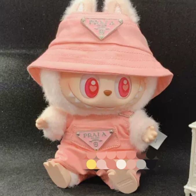 Labubu Prada Pink Jumpsuit + Hat Outfit Set, Hobbies & Toys, Toys ...