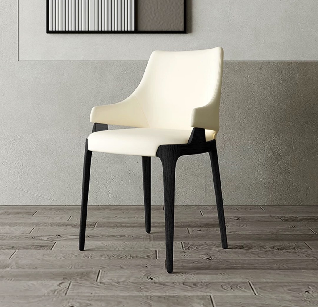 MAGERI Modern Leather Dining Chair, Furniture & Home Living, Furniture ...