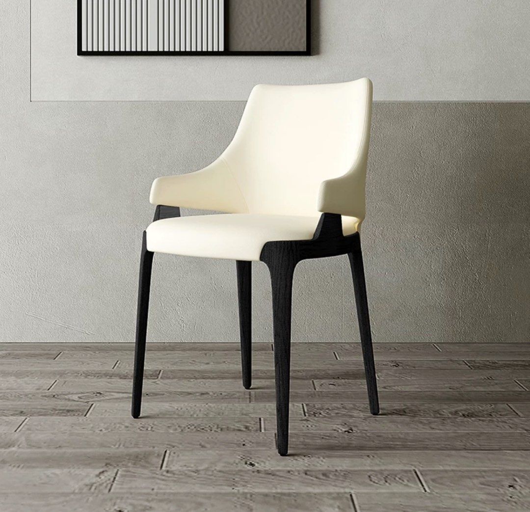 MAGERI Modern Leather Dining Chair, Furniture & Home Living, Furniture ...