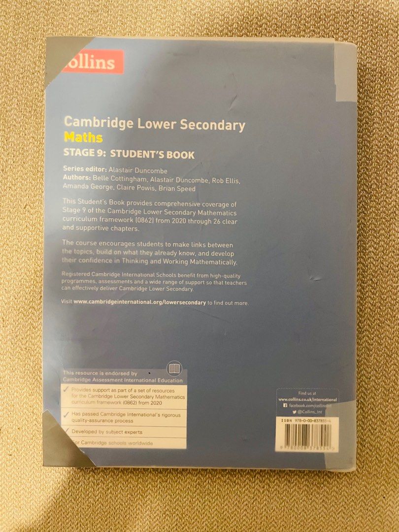 Collins Cambridge Lower Secondary Maths Stage 9: Student's Book ...