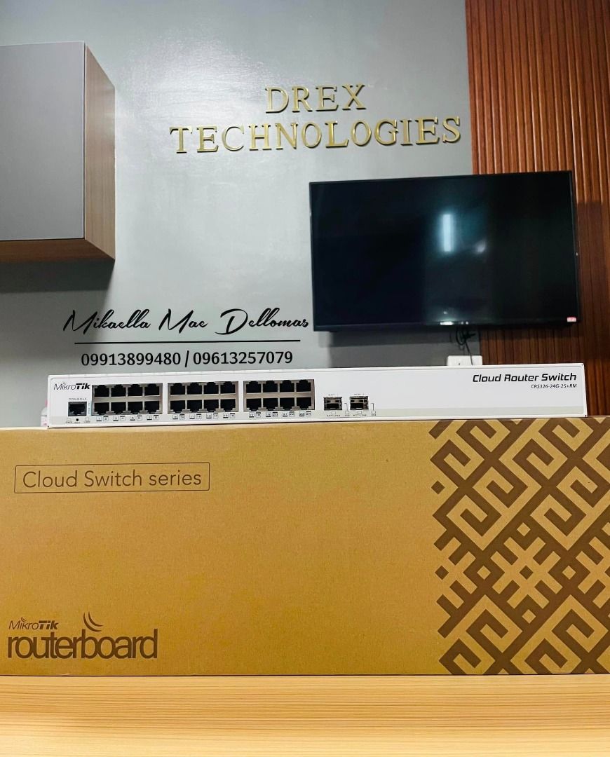 Mikrotik CRS326-24G-2S+RM 24 Gigabit port switch with 2 x SFP+ cages in ...