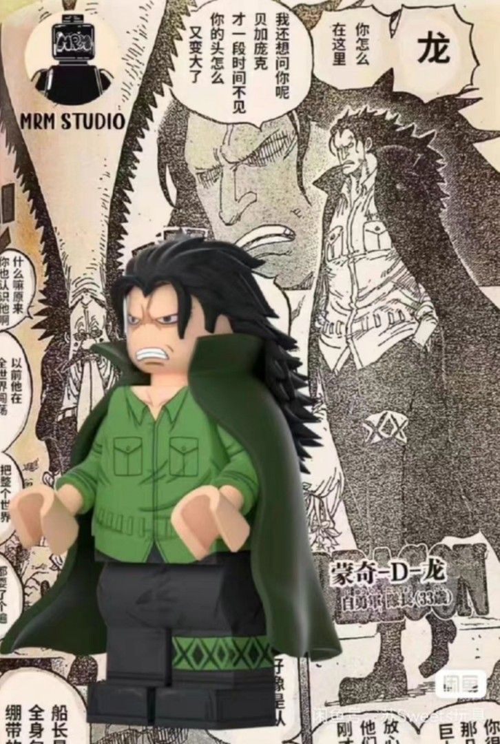 One Piece Custom Lego - Young Monkey D Dragon - mini figure minifigure ...