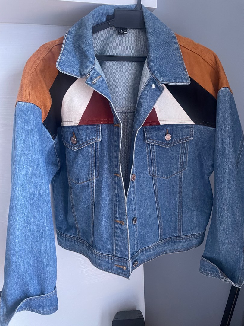 Oversized Denim Suede Jacket - Multi Color, Women's Fashion, Coats ...