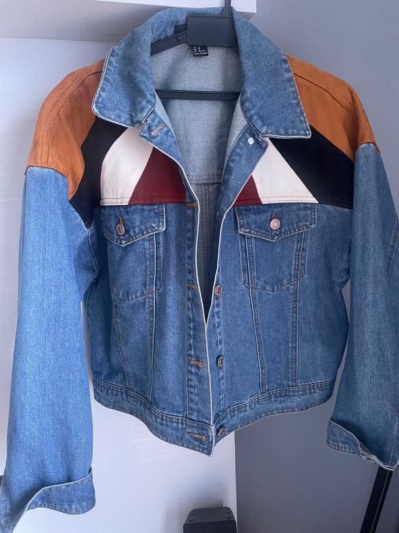 Oversized Denim Suede Jacket - Multi Color, Women's Fashion, Coats ...