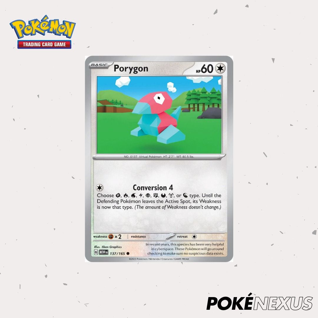 Pokemon Scarlet & Violet 151 - Porygon - 137/165 - Common, Hobbies ...