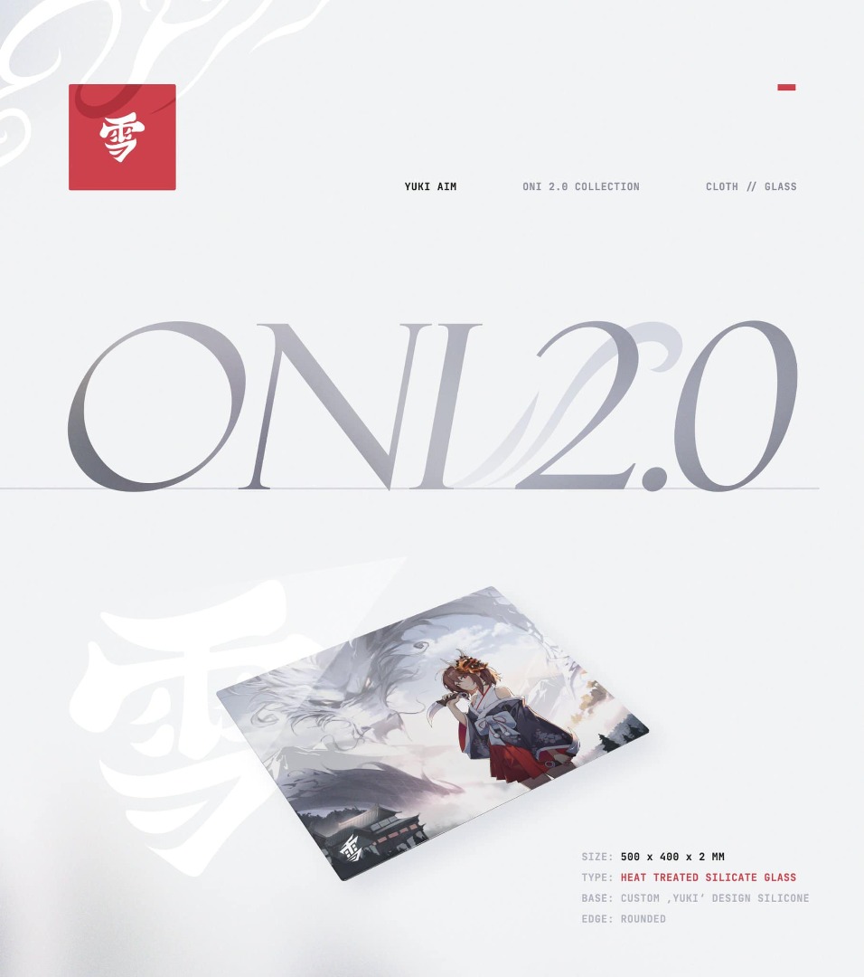 LIMITED EDITION: Yuki Aim Oni 2.0 New Drop Glass/ Cloth Mousepad ...