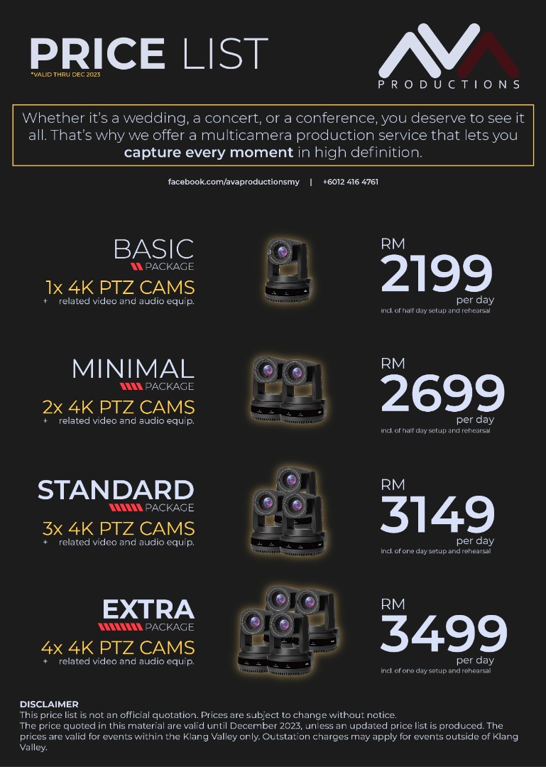 PTZ Multi Camera Production (MCP) Services, Photography, Video Cameras on Carousell