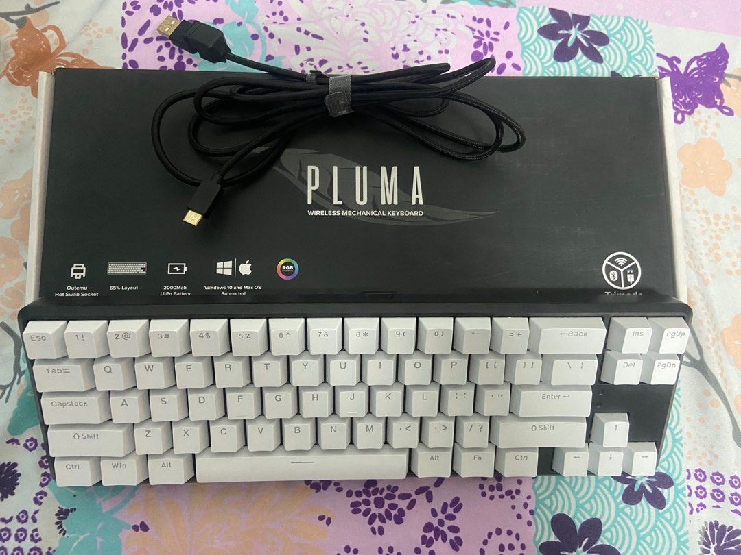 Tri-Mode Red Switch Rakk Pluma Modded Mechanical Keyboard, Computers & Tech, Parts & Accessories ...