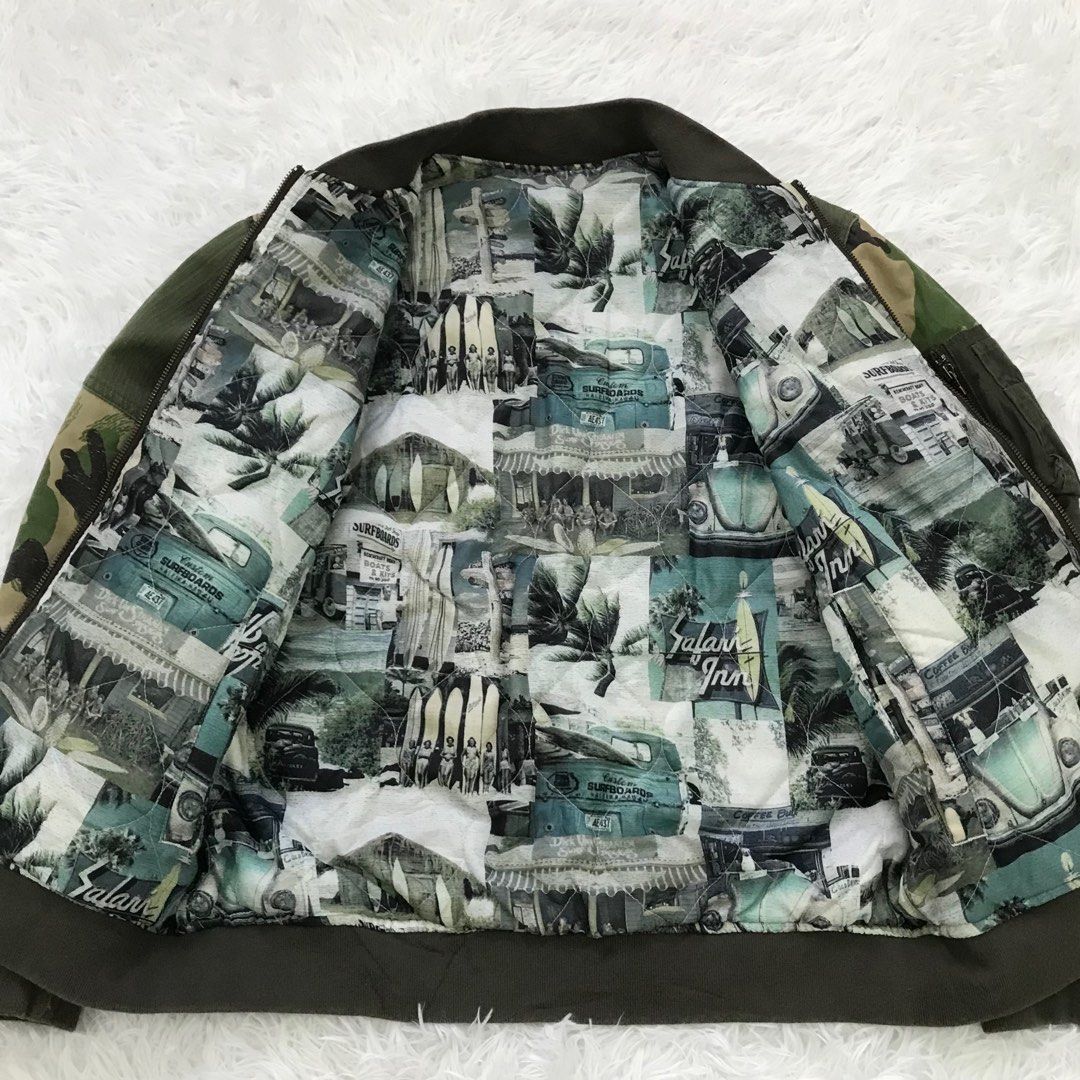 Rare Design Rosebuds Couples Reversible Military bomber jacket (zip ...