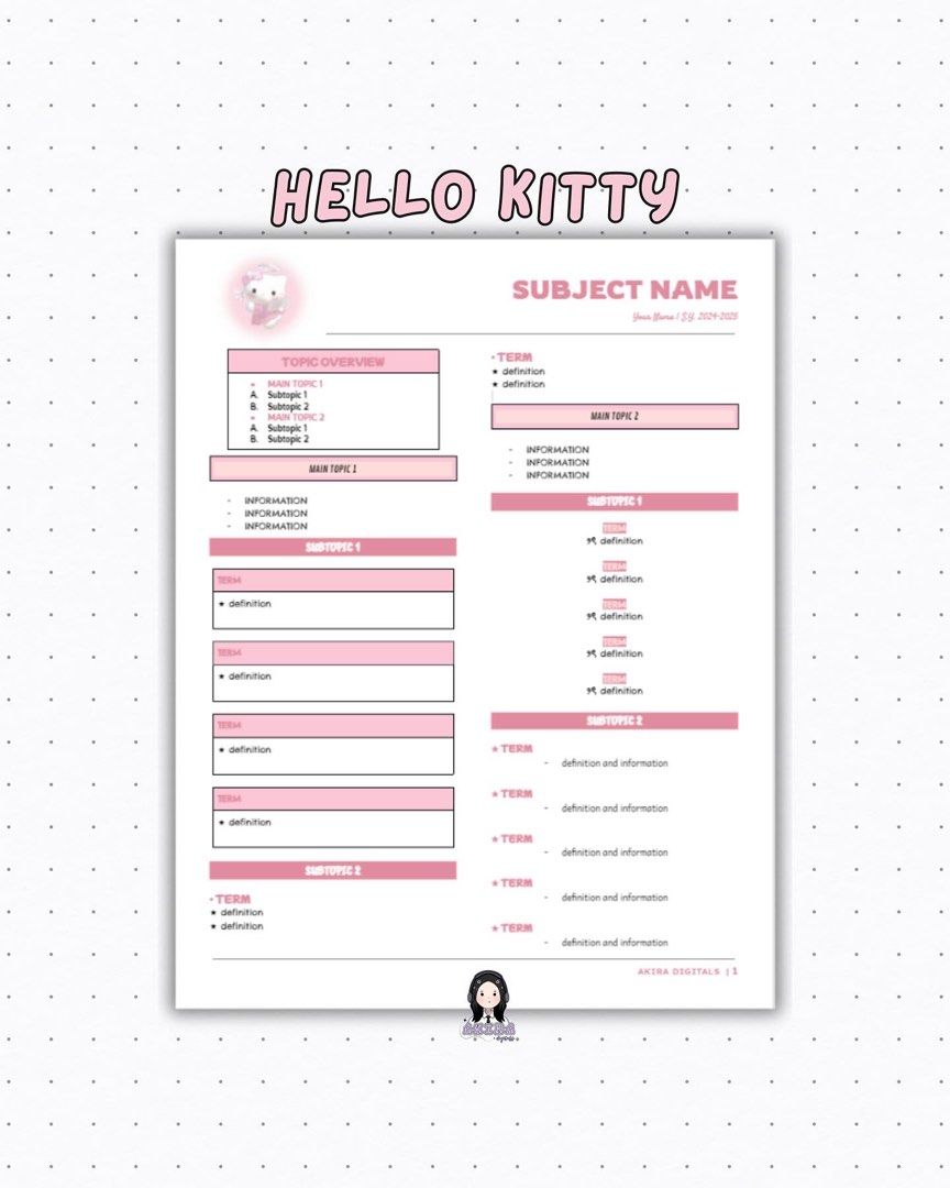 SANRIO TRANSES TEMPLATE, Hobbies & Toys, Stationary & Craft, Stationery ...